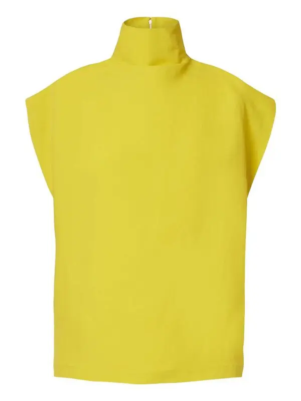 Alaïa Poplin Turtleneck Top - Yellow