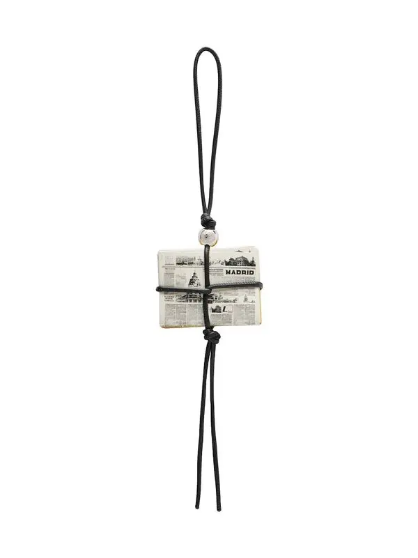 Loewe Newspaper Leather Bag Charm - Multicoloured