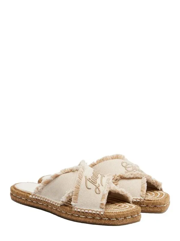 JIMMY CHOO Aciel Woven Espadrille Sandals - Beige