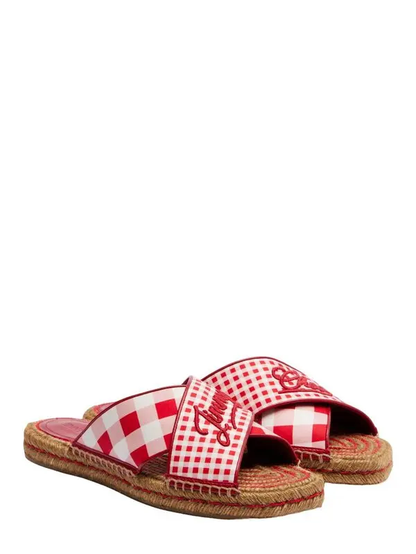 JIMMY CHOO Aciel Checked Espadrille Sandals - Red