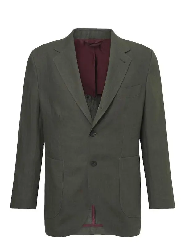 Rubinacci Single-breasted Linen Blazer - Green