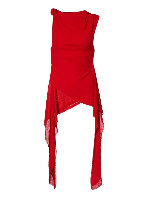 GANNI Asymmetric Top - Red