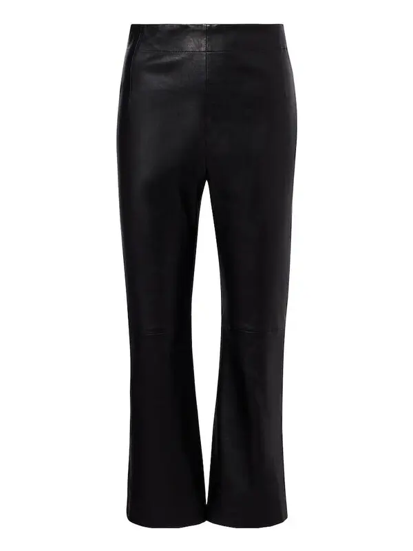 Nour Hammour Leather Cropped Slim Pants - Black