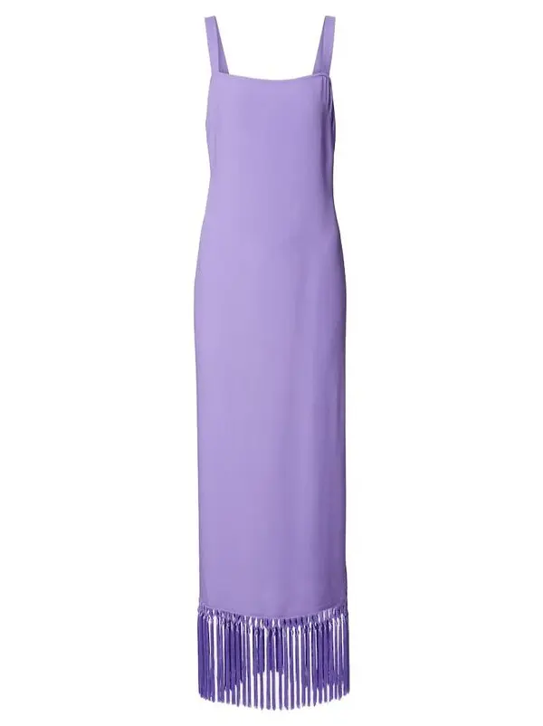 TALLER MARMO Palermo Fringed Crêpe Cady Midi Dress - Purple
