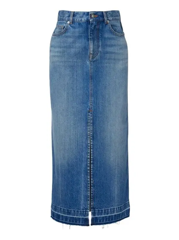 Givenchy High-rise Denim Midi Skirt - Blue