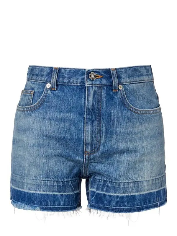 Givenchy Mid-rise Denim Shorts - Blue