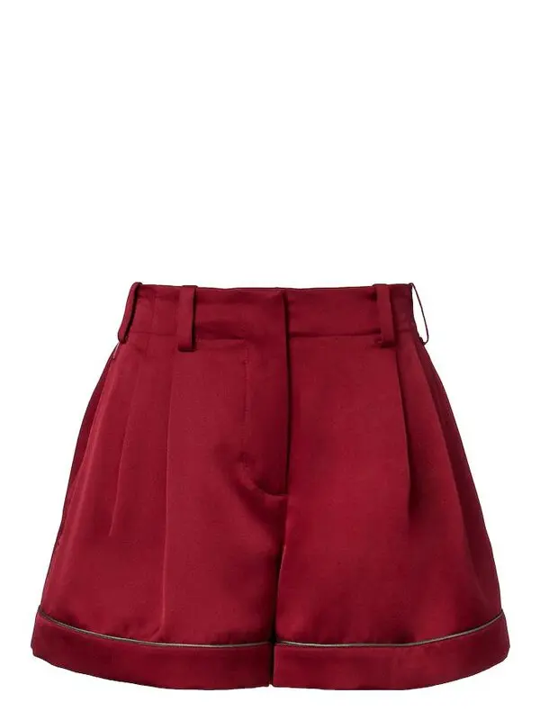 Givenchy Silk Satin Shorts - Red