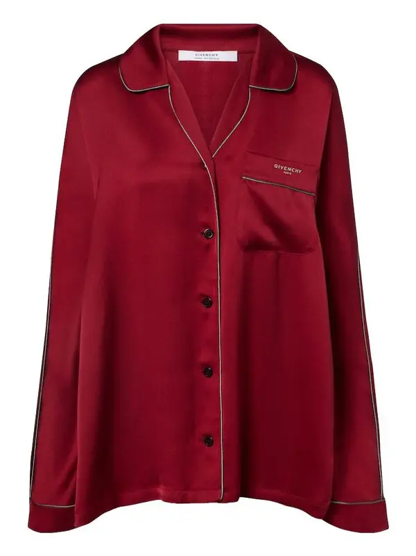 Givenchy Silk Satin Shirt - Red