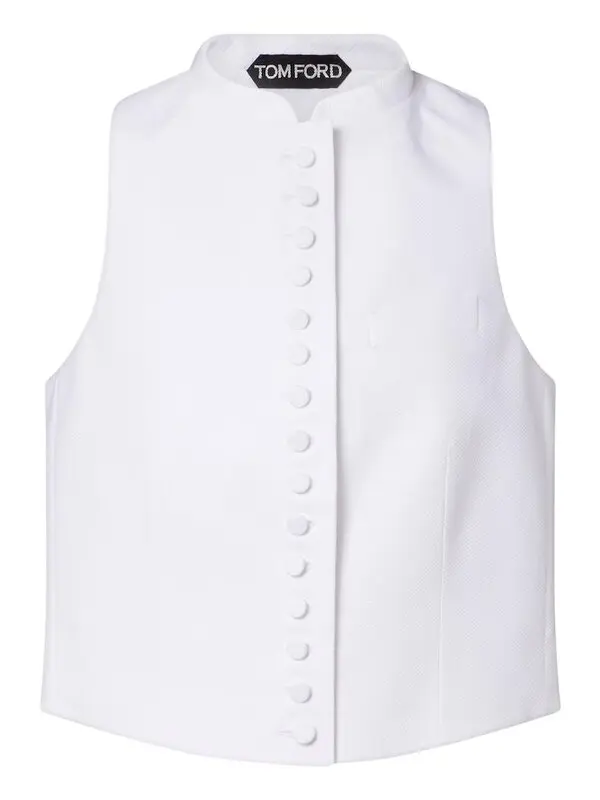 TOM FORD Cotton Piqué Waistcoat - White