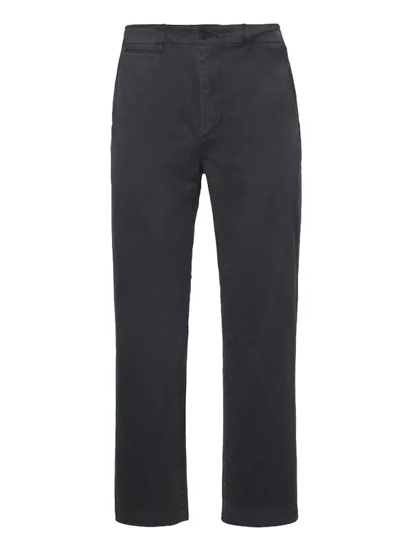 Auralee Cotton Straight Chinos - Black