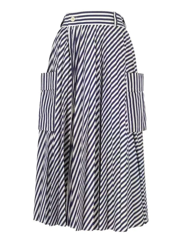Sacai Stripe-pattern Skirt - Blue