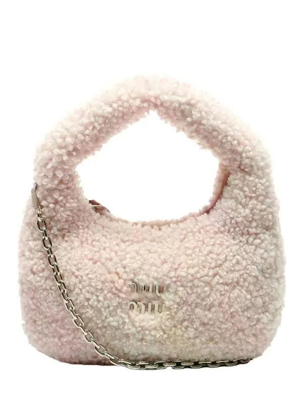 Miu Miu 2024 Chain Wool Handbag - Pink