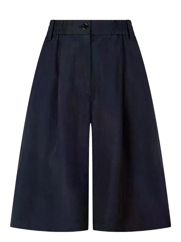 STUDIO TOMBOY Pleated Wide Leg Shorts - Blue