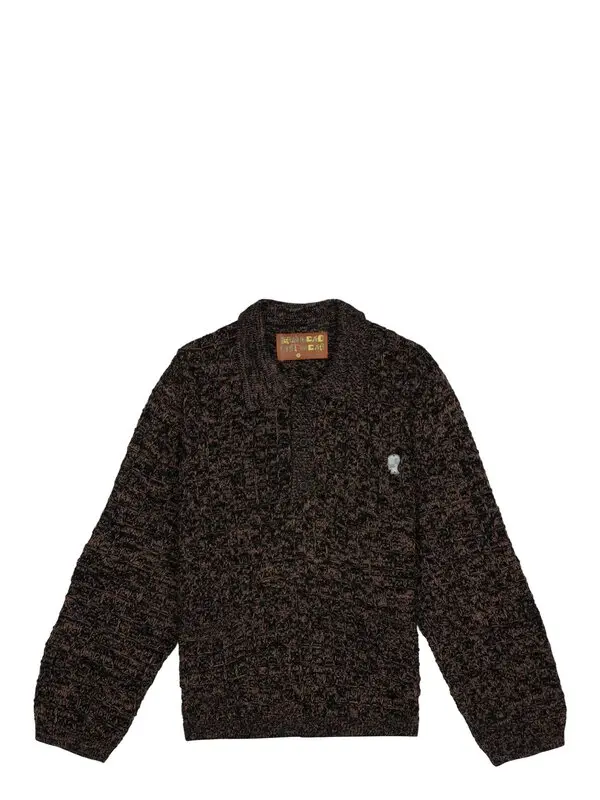 BRAIN DEAD Textured Waffle Sweater - Brown