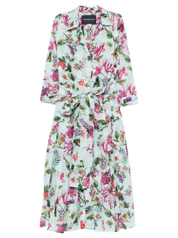 Samantha Sung Audrey Cotton Midi Shirt Dress - Multi