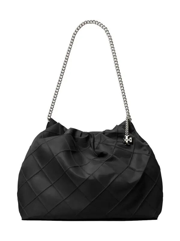 Tory Burch Fleming Nylon Hobo Bag - Black