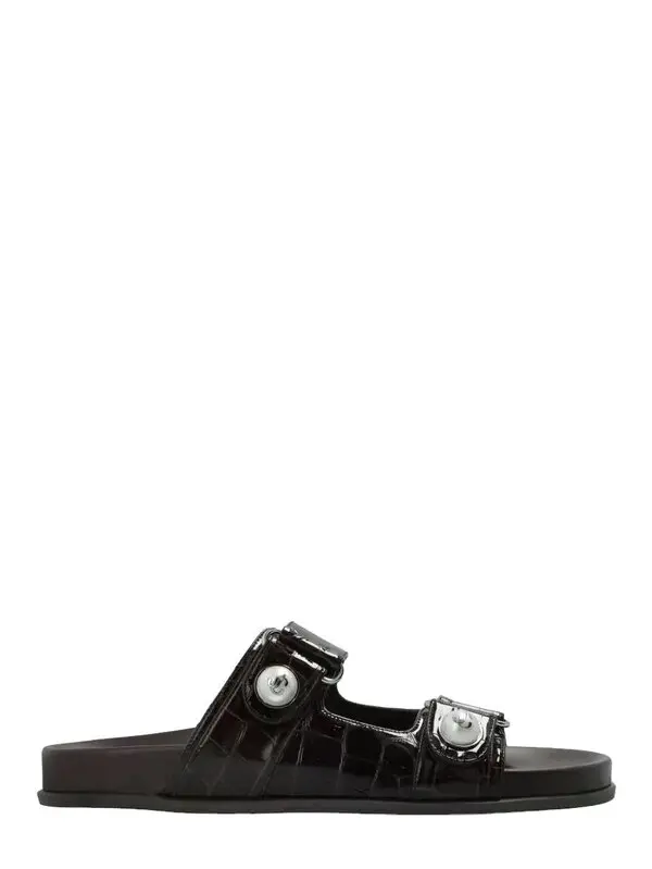 JIMMY CHOO Fayence Stud-embellished Leather Sandals - Brown