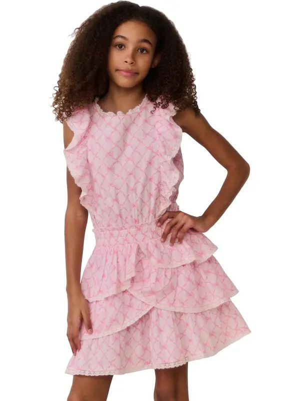 LoveShackFancy Sweetheart Decker Dress - Pink Peppermint