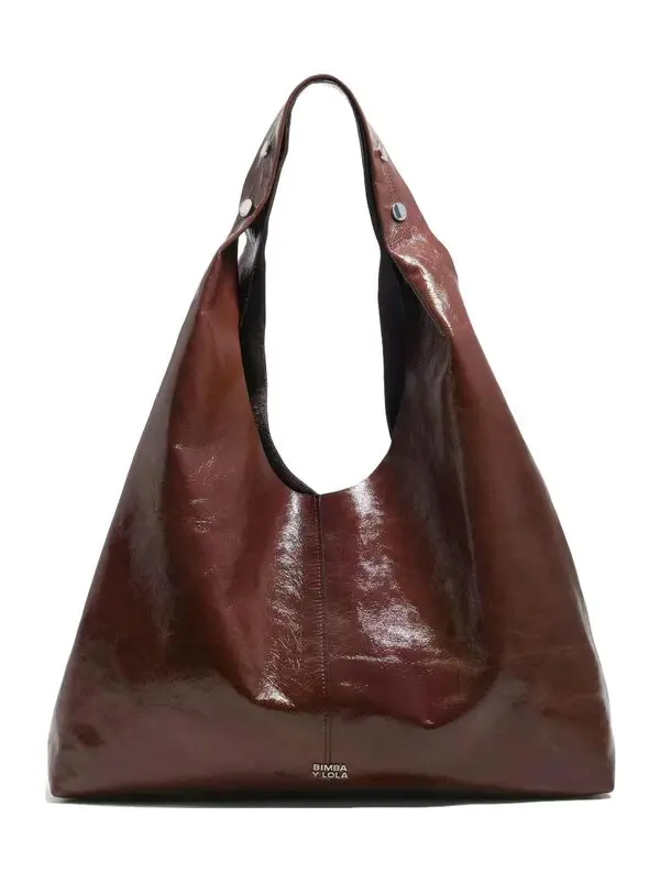 Bimba Y Lola Maxi Leather Shoulder Bag - Brown