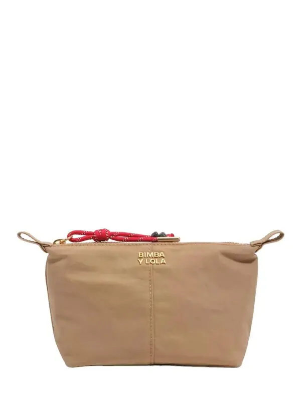 Bimba Y Lola Trapezoid Makeup Bag With Topstitching - Neutrals
