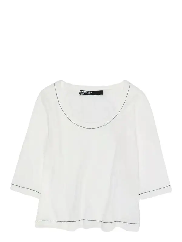 Bimba Y Lola Three-quarter Sleeve Top - Neutrals