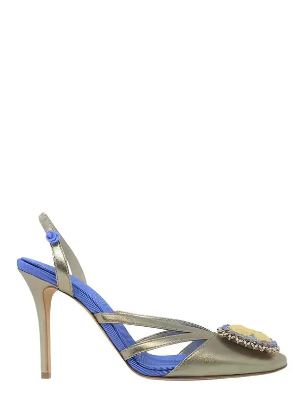 MADISON MAISON Cameo Slingback Pumps - Gold