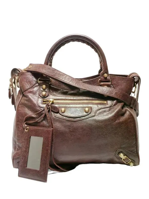 Balenciaga 1990-2000 Braided-handle Tote Bag - Brown