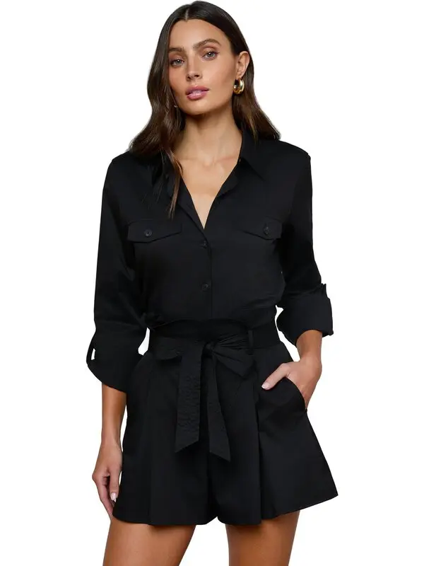 L'Agence Pearson Poplin Shirt - Black