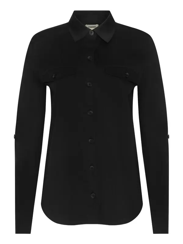 L'Agence Pearson Poplin Shirt - Black