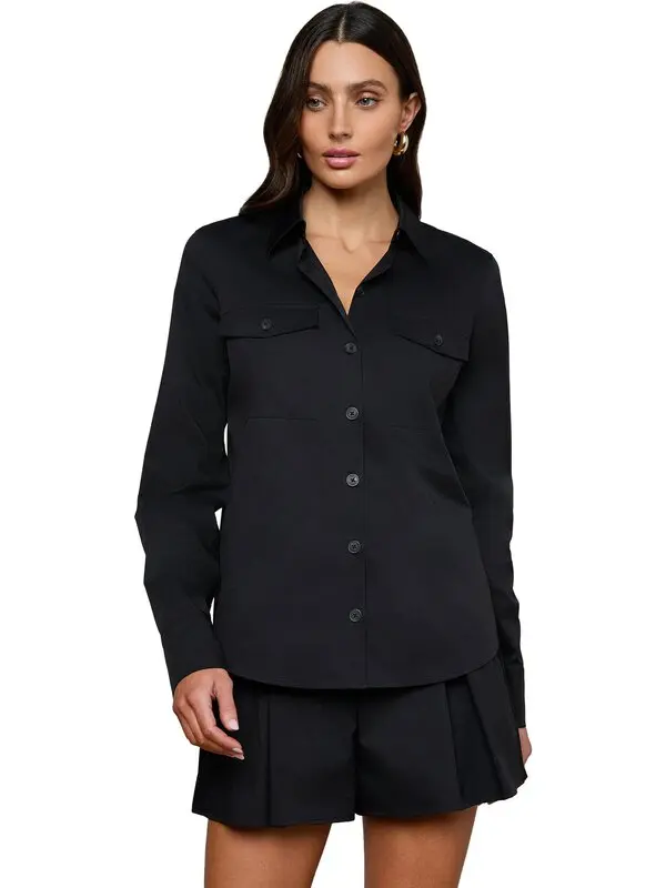 L'Agence Pearson Poplin Shirt - Black