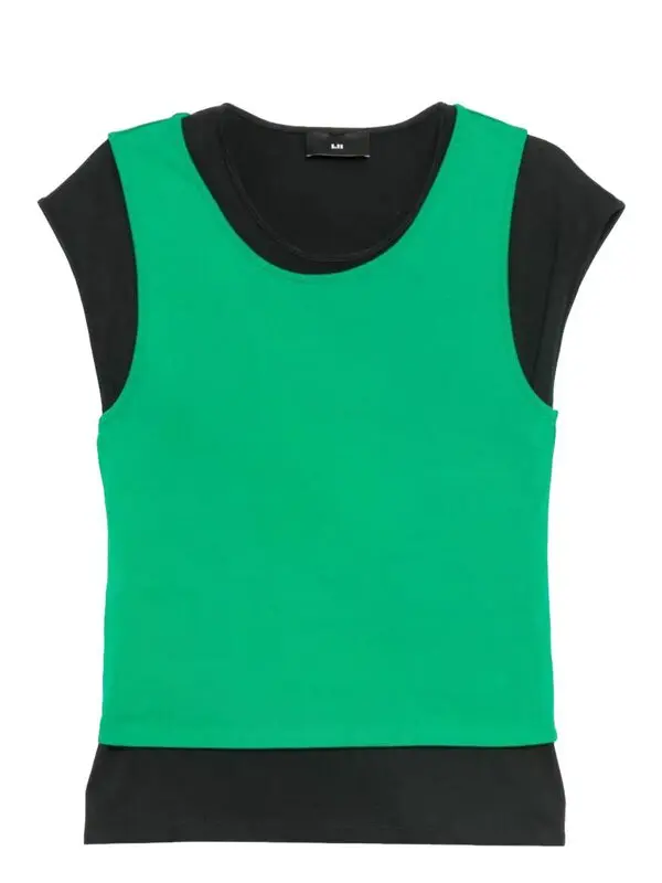 LII Layered Sleeveless T-shirt - Green