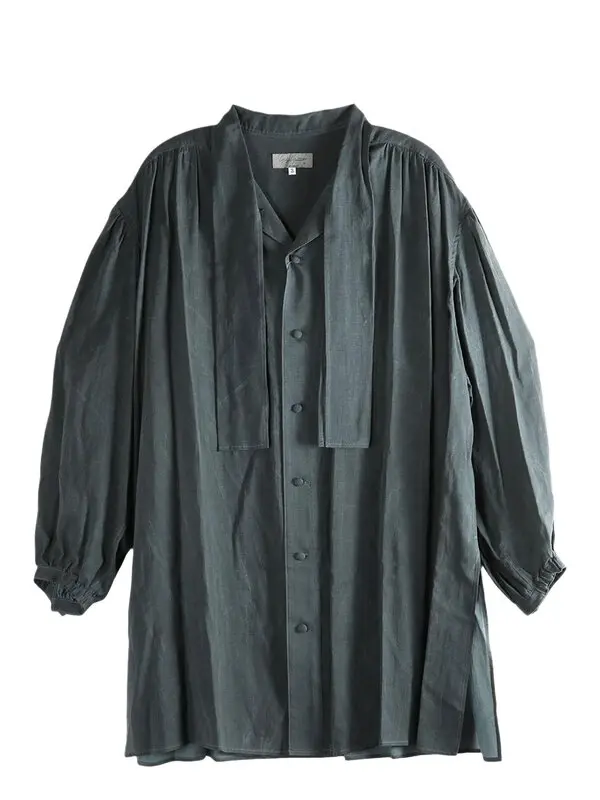 YOHJI YAMAMOTO POUR HOMME Scarf Gather Blouse - Black