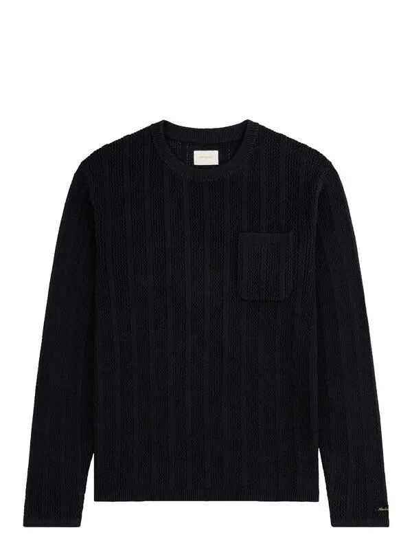 Aimé Leon Dore Racking Stitch Crewneck Sweater - Black