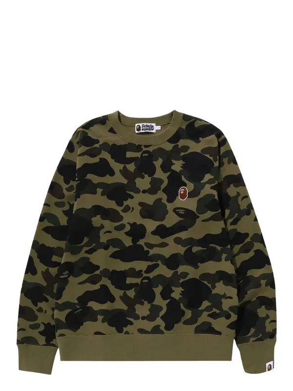 A BATHING APE 1st Camo One Point Crewneck - Green