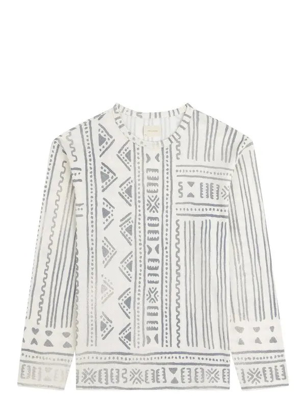 Aimé Leon Dore Long-sleeve Mesh Tapestry T-shirt - Cream
