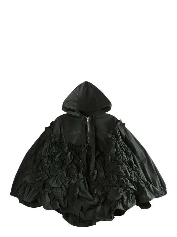 Tao Comme Des Garçons Hooded Ruffle Jacket - Black