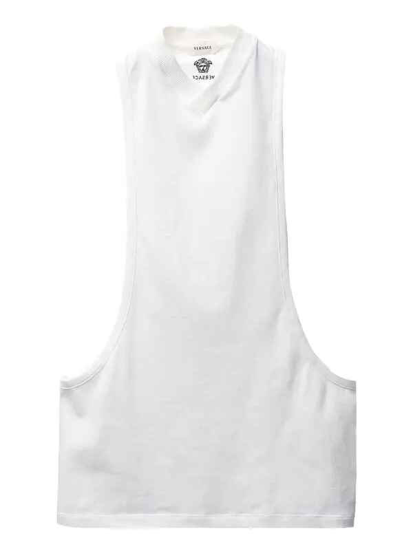 Versace Embroidered Tank Top - White