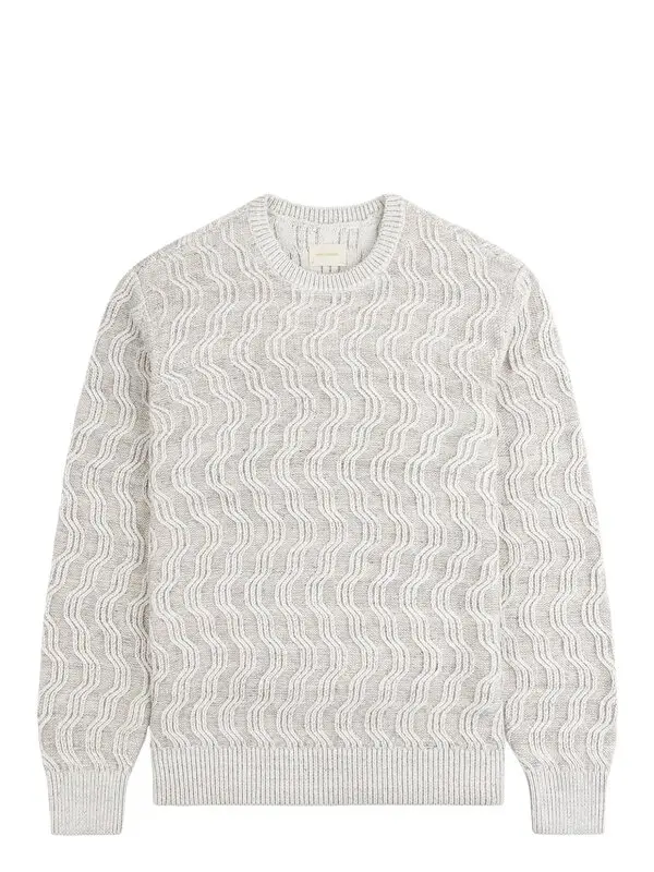 Aimé Leon Dore Linen Blend Cable Knit Sweater - Cream
