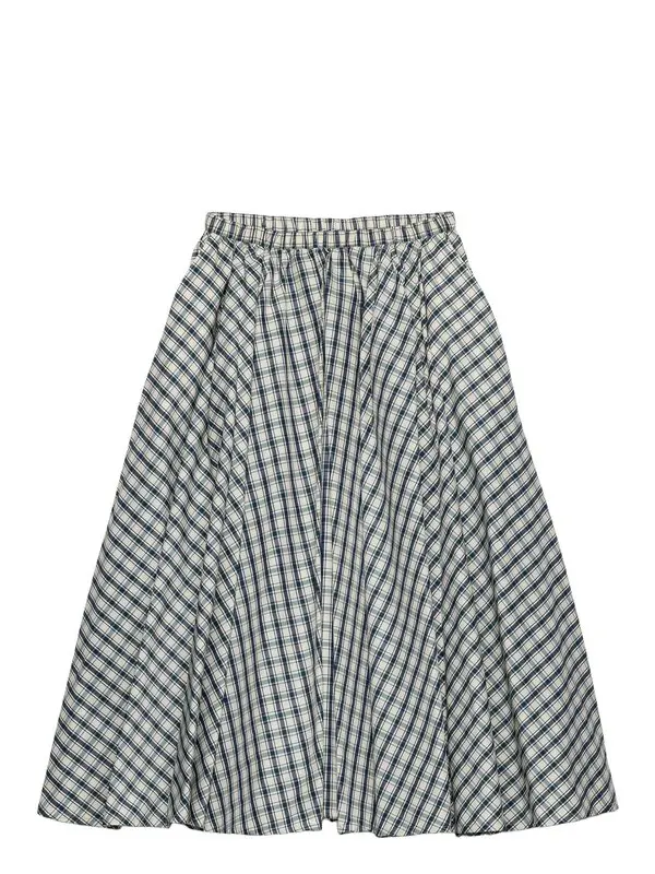 Prada Checked Chambray Skirt - Neutral
