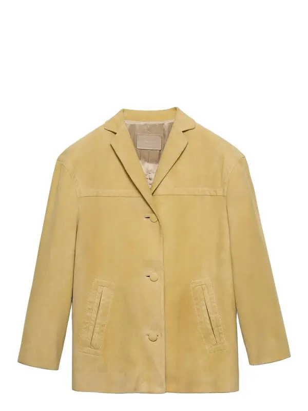Prada Suede Caban Jacket - Yellow