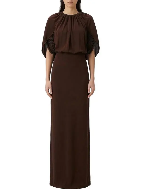 DES_PHEMMES Long Dress - Brown