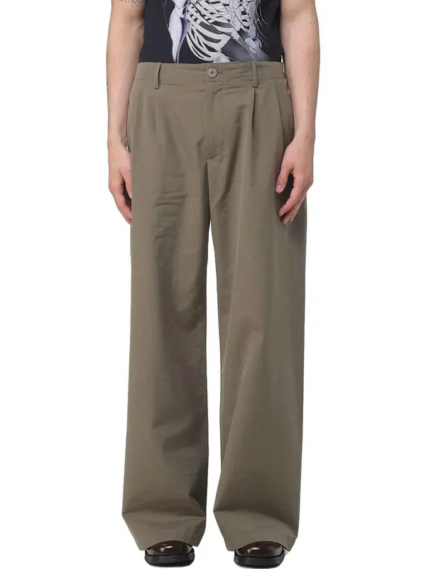 Our Legacy Wide Leg Cotton Blend Trousers - Green
