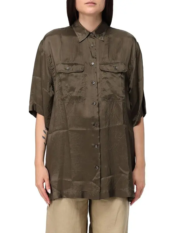 Aspesi Short Sleeve Viscose Shirt - Green