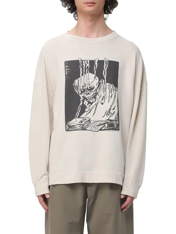 Our Legacy Graphic Print Cotton Crewneck Sweatshirt - Beige