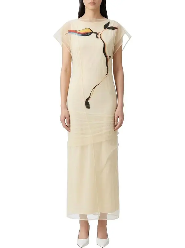 Sportmax Printed Jersey Midi Dress - Yellow