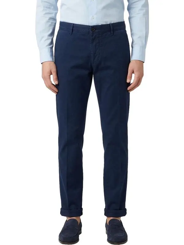 Incotex Stretch Cotton Chino Trousers - Blue