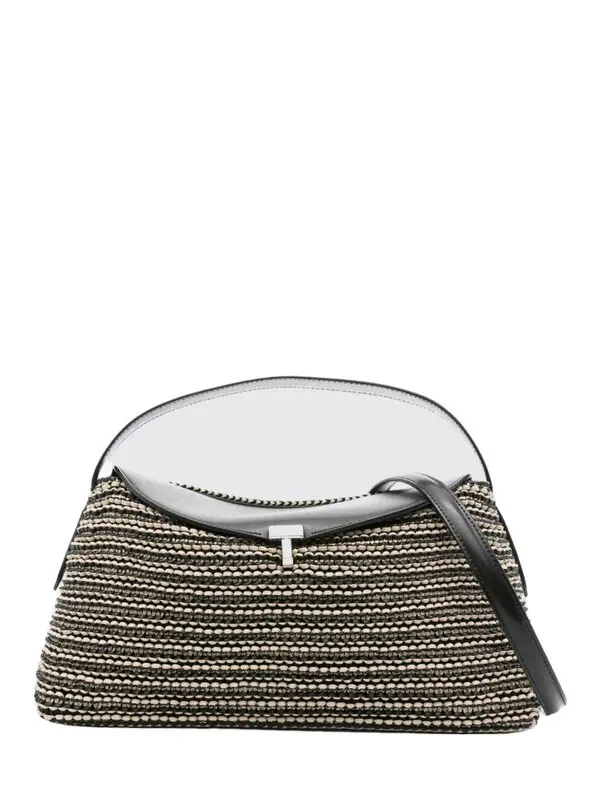 TOTEME Woven Leather T-lock Bag - Black