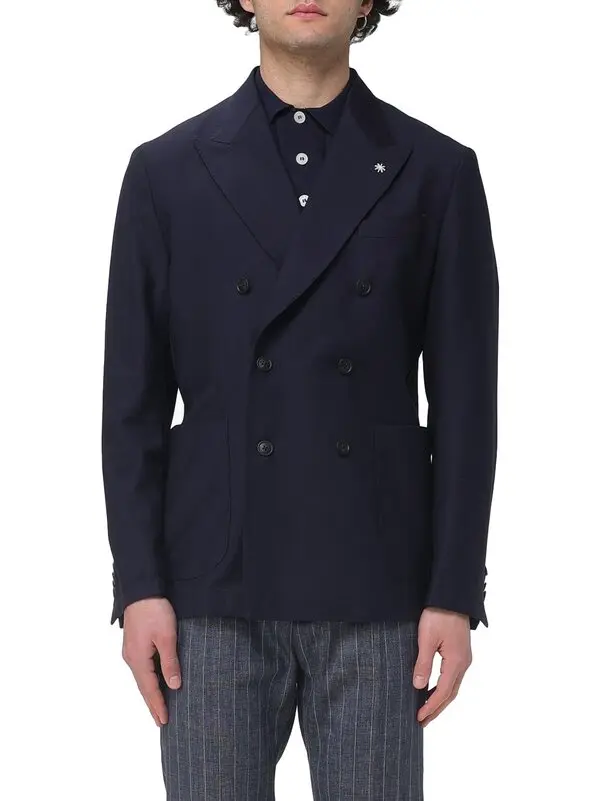 MANUEL RITZ Double Breasted Jacket - Blue