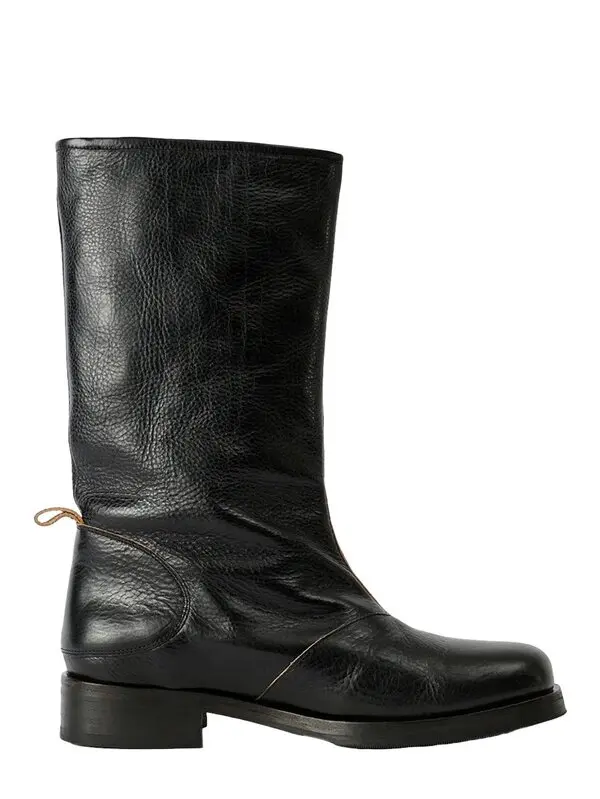 Our Legacy Haul Hammered Calfskin Biker Boots - Black