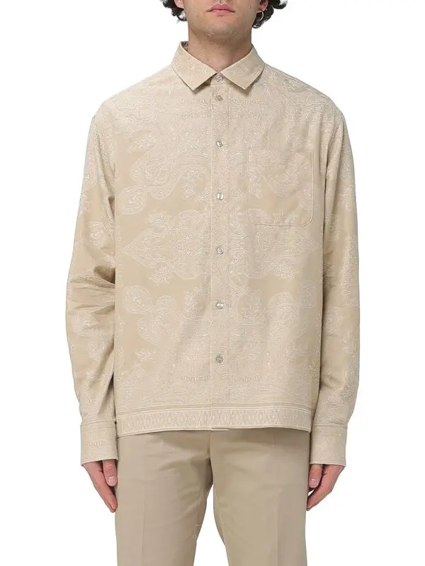 Etro Casual Cotton Shirt With Paisley Print - Sand